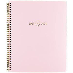 AT-A-GLANCE 2023-2024 Planner, Weekly & Monthly Academic, Simplified by Emily Ley, 8-1/2" x 11", Large, Leatherette, Blush (EL13-905A)