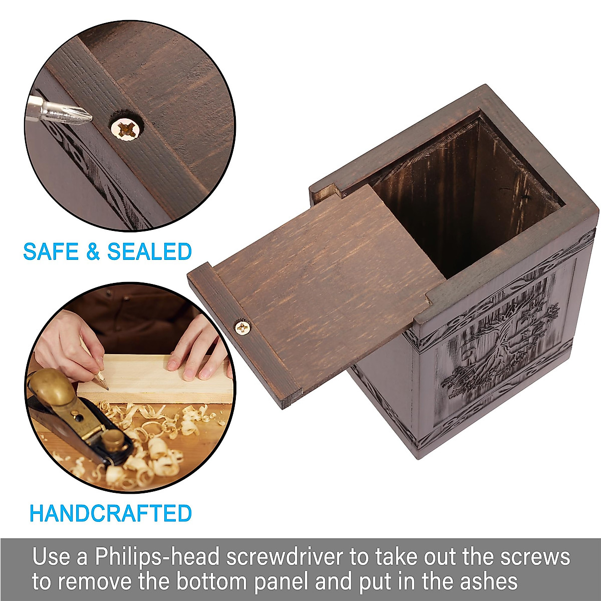 Cremation Urns for Human Ashes Adult Male Female, Wooden Tree of Life Urns Box and Casket for Ashes Men Women Child, Pets Cat Dog Urn, Burial Funeral Memorial Urns for Ashes, Holds 20 Cubic Inch
