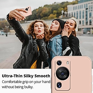 Jancyu Compatible with Huawei P60 Pro Case Soft, Silicone Phone Case for Huawei P60 Pro, 360°Full Protective, Shockproof and Fingerprint Resistant Accessorie (Pink)