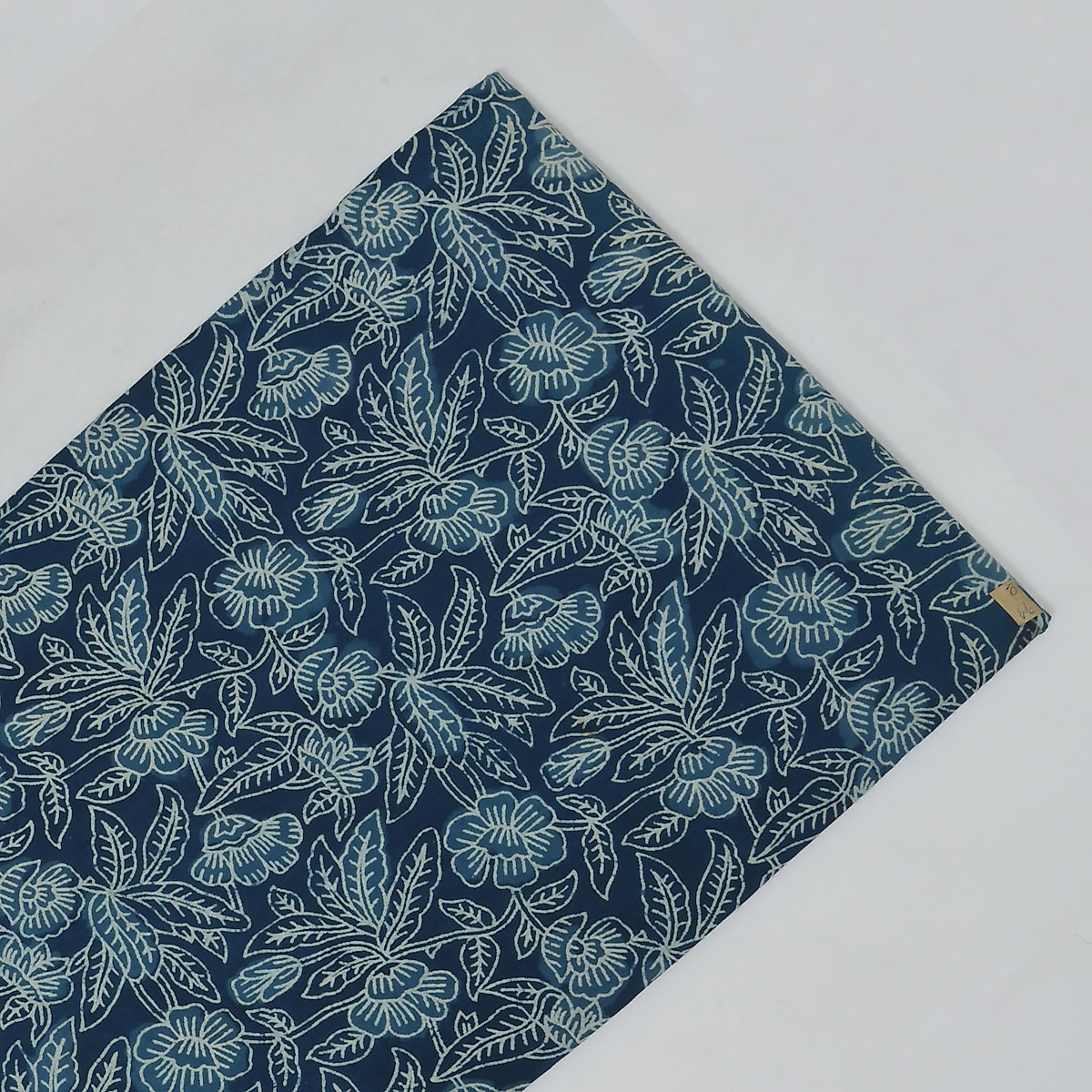 The Cozy Creations Hand Block Print Fabric by 5 Yard - PRECUT 5 Yard 44 Inch Width - 100% Cotton Material - Indigo Blue & White Floral Pattern - Light Weight Indian Cloth for Making Summer Dress