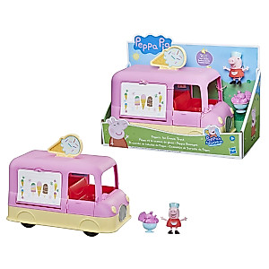 Peppa Pig Peppa’s Adventures Peppa’s Ice Cream Truck Vehicle Preschool Toy, Speech and Sounds, Peppa Figure and Accessory, Ages 3 and Up