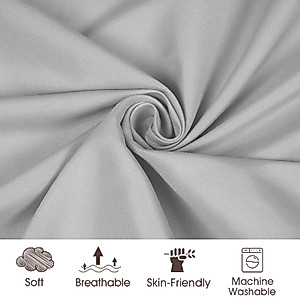 PHF Soft Mini Crib Sheets Set, 2 Pack Silky Comfy Pack N Play Sheets for Boys Girls, Universal Fit for Pack N Play, Playard and Mini Crib Mattresses, Grey & Grey