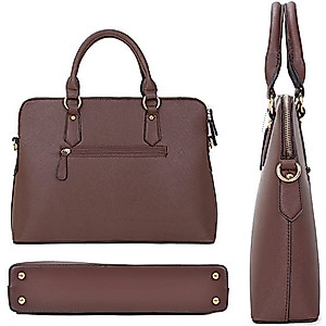 Dasein Women Vintage Plain Fashion Handbag Slim Shoulder Bag Tote Satchel Purse Handbags for Women Work Bag (Pewter)