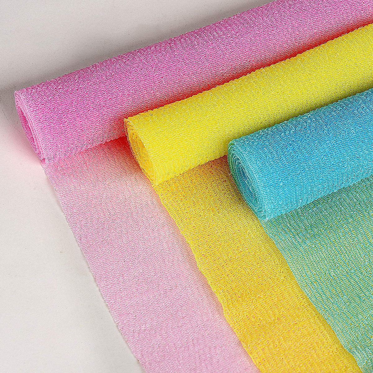 ARCH&M Exfoliating Washcloth 12 Pack Back Scrubber for Shower Towel Exfoliating Body Scrubber Microabrasion Sponge Japanese Bath Wash Korean Exfoliating Beauty Wash Cloth Loofah Exfoliating Scrub