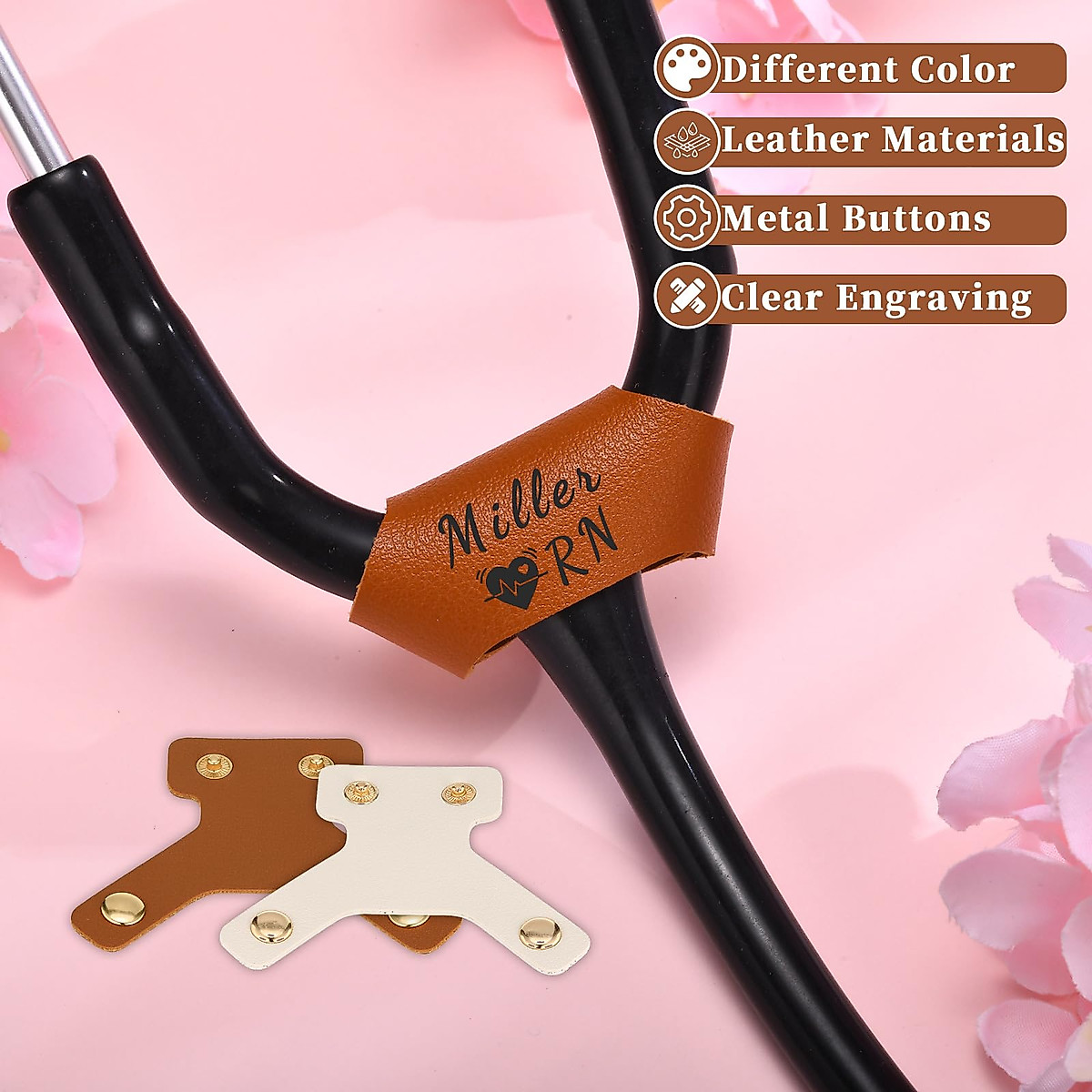 Stethoscope Id Tag Personalized-Leather Stethoscope Name Tag for Vet, Pediatrics, Medical, Custom Name Stethoscope Leather Name Tag for Christmas Nurses Week Gift