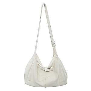 Aktudy Unisex Canvas Crossbody Bag Wide Adjustable Strap Casual Messenger Bag Versatile Solid Shoulder Bag Large Capacity Foldable Fashion Sling Bag