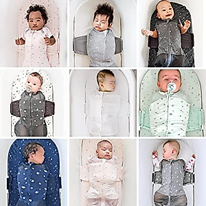 Happiest Baby SNOO Sleep Sack - 100% Organic Cotton Baby Swaddle Blanket - Doctor Designed Promotes Healthy Hip Development (White, Small)