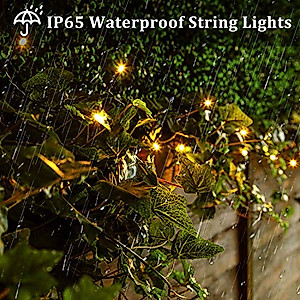 Solar String Lights Christmas Lights 100-LED 39ft 8-Lighting Modes, Waterproof, Fairy Lights for Garden, Patio, Fence, Holiday, Party, Balcony Decorations (2 Pack, Warm White)
