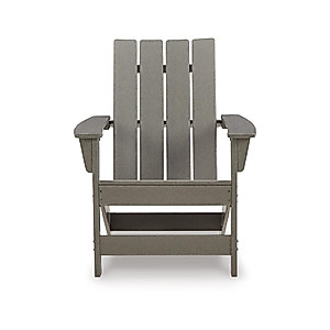 Signature Design by Ashley Visola Outdoor Patio HDPE Weather Resistant Adirondack Chair, Gray