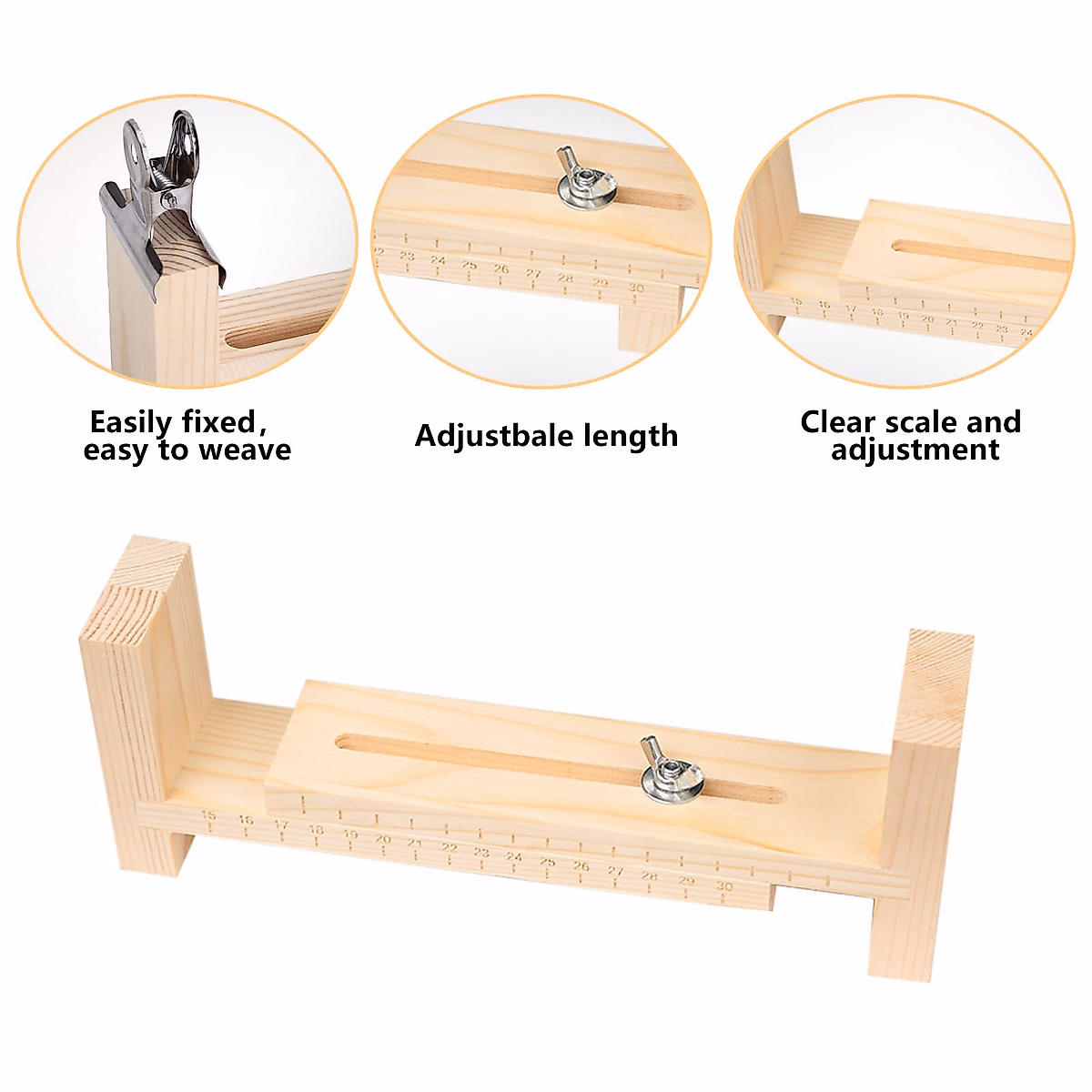 Xximuim Wooden Jig Bracelet Maker, Adjustable Paracord Jig Bracelet Maker U Shape Wooden Frame Bracelet Jig Kit DIY Wristband Rope Knot Braided Fixing Tools