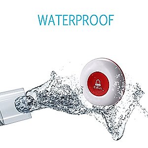 CallToU Wireless Call Buttons for Caregiver Pager and Restaurant Calling Pager Waterproof 500+ Feet Operating Range for Elderly/Patient/Disable（Need to Be Paired with Receiver to Work）