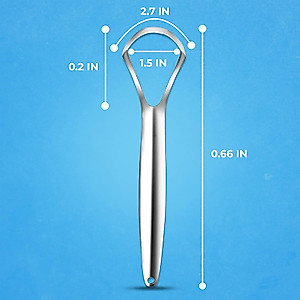 Tongue Scraper for Adults by HOKIN (2Pcs Oral Care Pack) Stainless Steel Tongue Cleaners Reduce Bad Breath 100% Metal Tough Scrapers Men and Women Hygiene Product