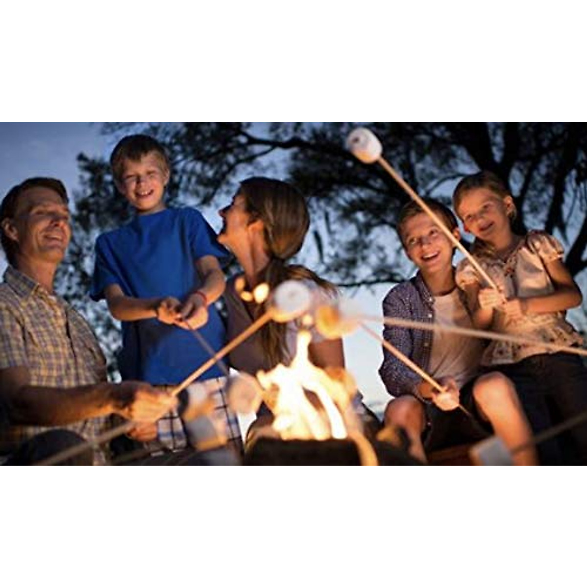 FIREPIT STIX 100 pk | Bamboo Marshmallow ROASTING STICKS | 36" Long 5"mm Thick Extra Long Heavy Duty | Semi-Dulled Point | Wooden BBQ S'Mores Hot Dog Skewer | Great for Parties (100 pack)