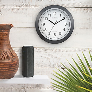 La Crosse Technology WT-3129B 12 Inch Atomic Analog Wall Clock, Pack of 1, Black