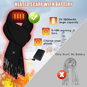 Electric Heated Scarf for Gift Women Men Rechargeable Scarves Shawl Blanket with Battery Neck Heating Pad