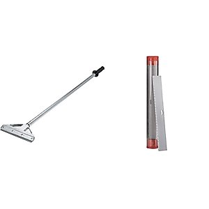 QEP 62909Q 8" Adjustable Razor Floor Stripper & Warner 4" Big Blade Scraper Replacement Blades, Card of 5, 695