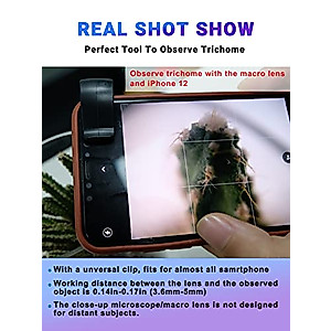 APEXEL Phone Microscope, Pocket Microscope iPhone Camera Lens Attachment Microscope 100X Microscopes With Universal Clip Fits for All Smartphone Portable Micro Loupe Lens for Kids Adults Trichome Coin