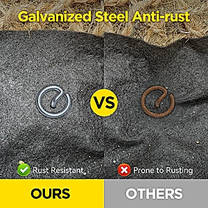 GZBEVITAR Landscape Fabric Pins, Thickened 8 Gauge Circle Top Landscape Pins-120 Pcs, Not Easy to Bend 6 inch Galvanized Landscape Fabric Stakes, More Holding Power Than U-Shape Garden Staples(120)