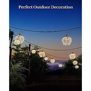 86 LEDs Solar Lights Outdoor Hanging Lantern, JACKYLED Waterproof Apple-Shaped Solar Powered Dusk to Dawn Outdoor Decorative Lighting for Garden, Palm Trees, Sidewalk, Pathway (2 Pack)
