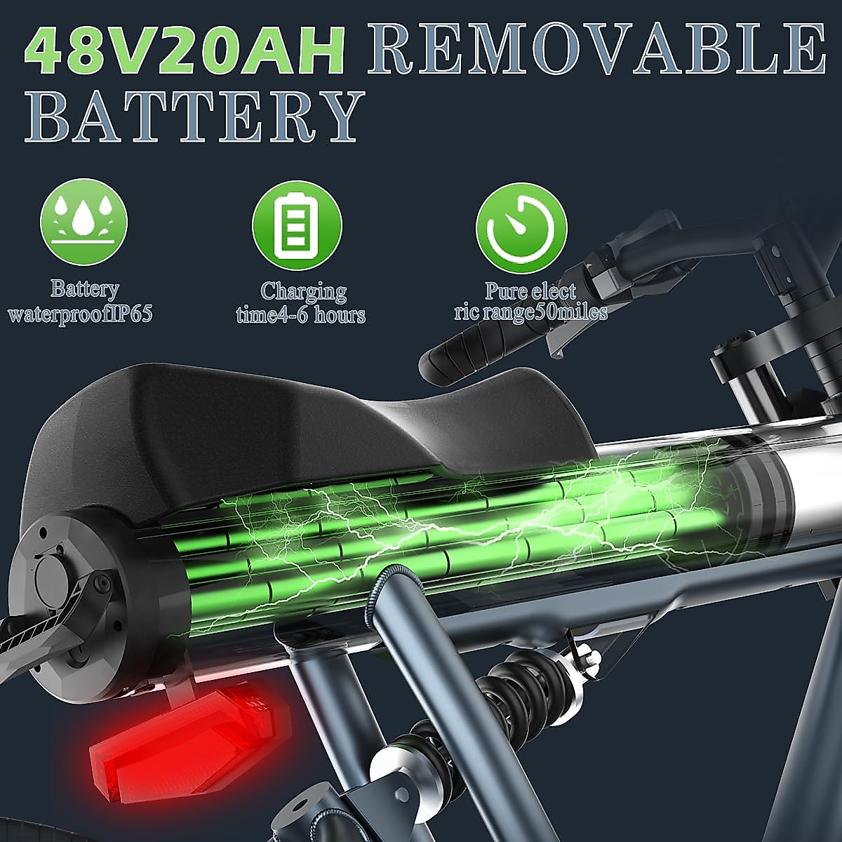 APIWO Electric Bike 1200W, 25/30MPH Electric Dirt Bike, 48V 20AH Removable Battery, Max 50-75 Miles Electric Motorcycle, 20" Fat Tire Dirt Bike, 7-Speed E-Bike & UL