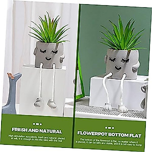 IMIKEYA Succulent Potted Plant Artificial Succulents Succulent Plants Artificial Office Plants Faux Succulents Faux Aloe Plant Fake Succulents Decor Small Decor Items for Shelf Desk Plants