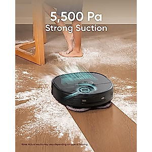 eufy Clean X9 Pro CleanerBot with MopMaster™ Adaptive Pressure Cleaning, 2 Rotating Mops, Carpet Detection with 12 mm Auto-Lifting Mops, Auto-Clean Station, 5,500 Pa Suction, and AI OBS
