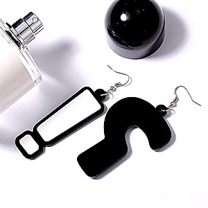 Question Mark and Exclamation Mark Acrylic Big Long dangle Earrings Jewelry for Women Girls Accessories