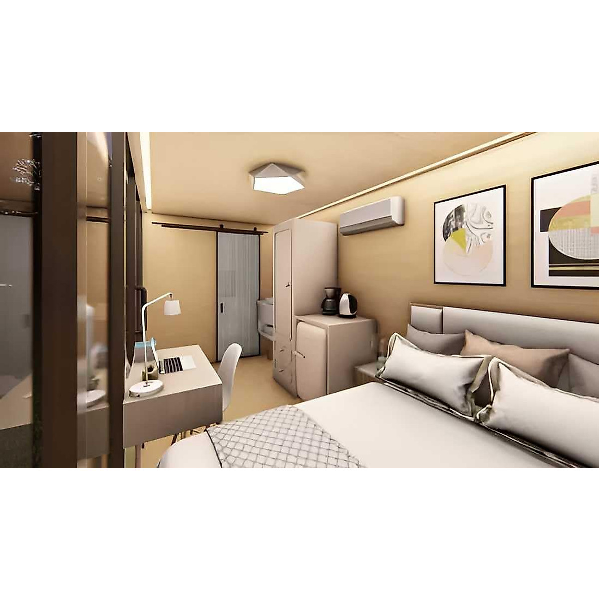 Modular Tiny Home Pod 20FT Cabin for B&B, Office, Outdoor Living Premium Tiny House, Prefabricated House, Portable House