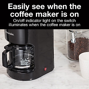 Proctor Silex 10-Cup Coffee Maker, Works with Smart Plugs That Are Compatible with Alexa (48351), Auto Pause and Serve, Black