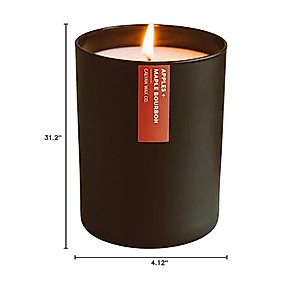 Calyan Wax Soy Wax Candle, Apples & Maple Bourbon Scented Candle for The Home | Premium Candle with Essential Oils | 10.2 oz 50 Hour Burn Time | Soy Candle in Black Jar, Gift for Men