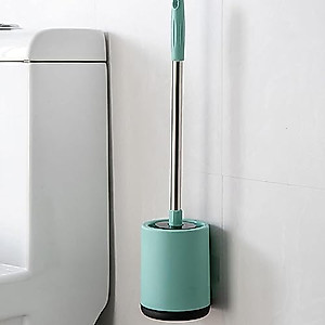 Creative Brush Toilet Brush Stainless Steel Long Handle Toilet Cleaner Brush Round Brush Head Toilet Bowl Brush and Stand