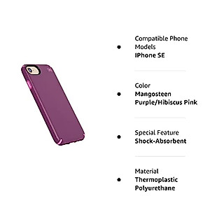 Speck Products Protective Skin Cover for iPhone SE 2020 Case/iPhone 7 Case (Also Fits iPhone 6 and iPhone 6S) - (Mangosteen Purple/Hibiscus Pink)