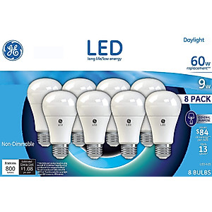 GE 60W Replacement Daylight LED 8 Pack (16 Pack, Daylight)
