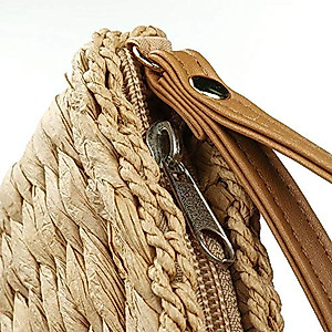 Straw Clutch Purse for Women Summer Wristlet Clutch Handbag Purse Woven Straw Bag Envelope Clutch Purse