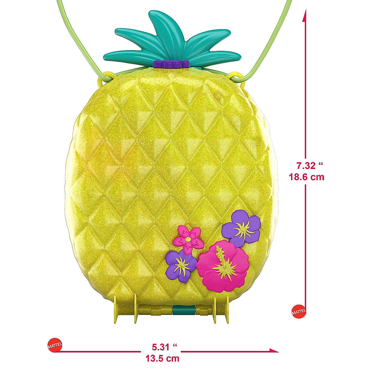 Polly Pocket Dolls & Accessories, 2-in-1 Travel Toy, Pineapple Purse Playset with Micro Polly & Lila Dolls