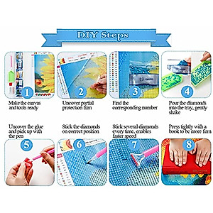 Eiazuiks Diamond Painting Kits for Adults, Landscape 5D DIY Diamond Art Kits Full Drill Diamond Dots for Gift Wall Decor and Relaxation Gem Arts 12x16 inch