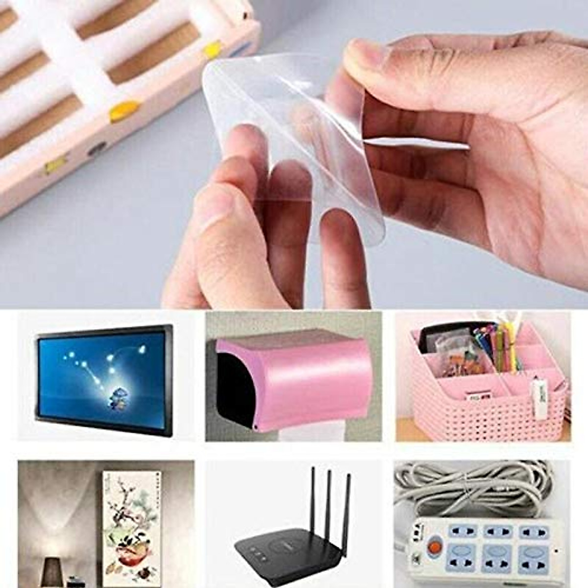 Pufai Smart Hook Double Sided Adhesive Bathroom Kitchen Office Hanger Transparent Hanger Waterproof 5 Set 10 Pieces