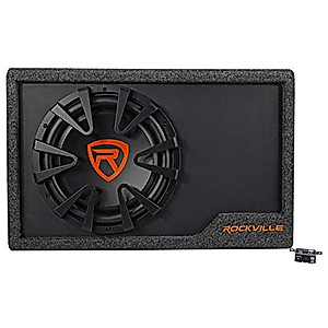 Rockville RWS12CA Slim 1200 Watt 12" Powered Car Subwoofer Enclosure + Wire Kit