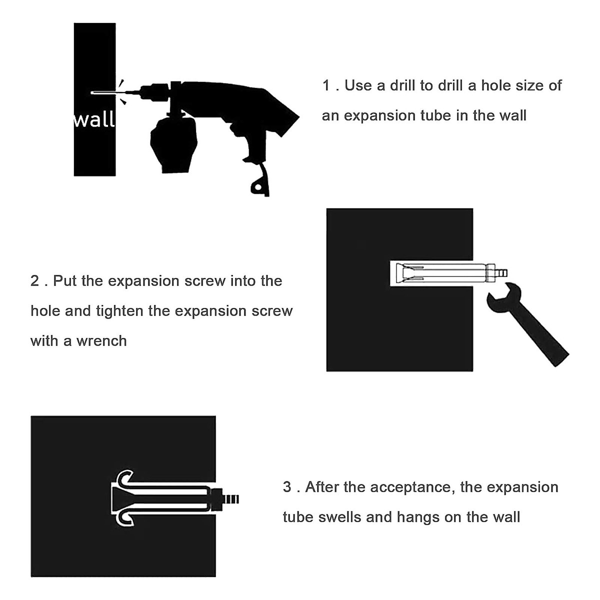Micro Traders 20Pcs Expansion Bolts 304 Stainless Steel External Hex Nut Expansion Screw Bolts Sleeve Anchors Heavy Duty M6x80mm M8X60mm