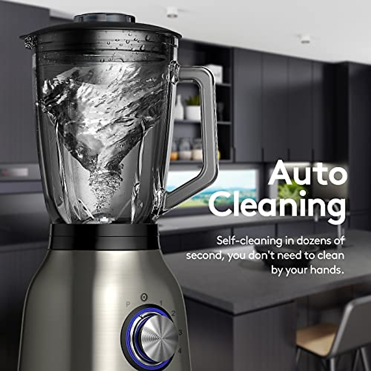 Anthter Professional Plus Blenders For Kitchen, 950W Motor Smoothie Blender with Stainless Countertop for Shakes and Smoothies, 50 Oz Glass Jar, Ideal for Puree, Ice Crush, Shakes and Smoothies