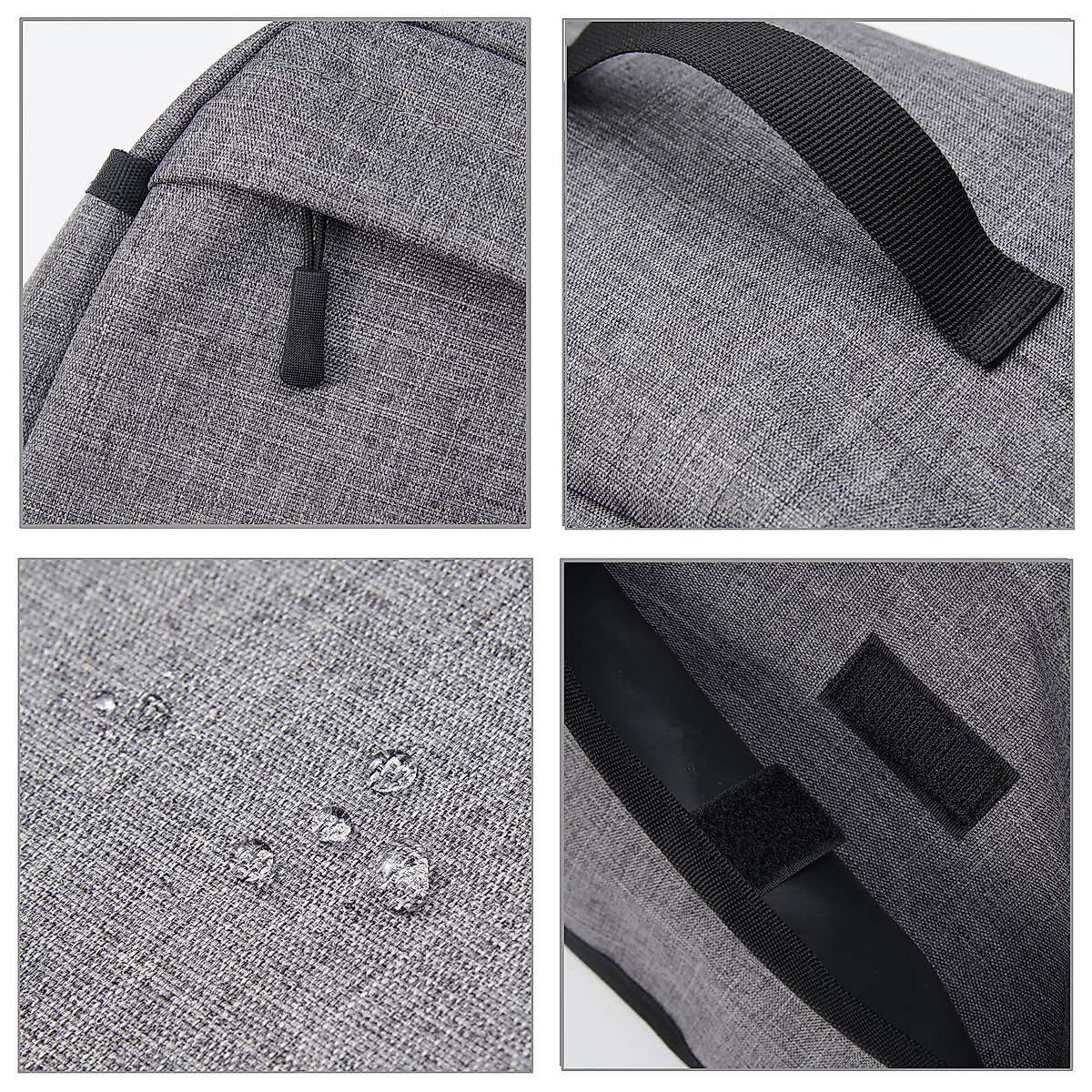 VOSDANS 4 Slice Toaster Cover with Removable Bottom 2-in-1 Toaster Bag with Pockets Toaster Storage Bag with Handle, Dust and Fingerprint Protection, Machine Washable, Gray (Patent Design)