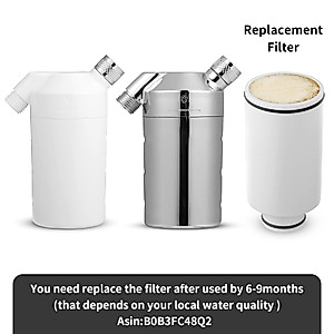 Safe Water Products Inline-Safe Legionela Water Filter for Wall Shower legionela Shower Head Filter Removed 99.99999% of Harmful Substance SS-882Max (White)