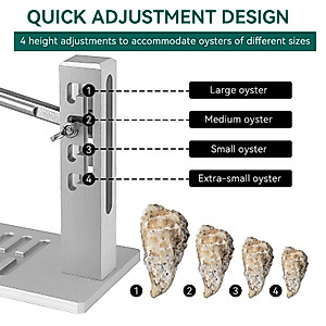 Yosuny Oyster Clam Opener Machine Oyster Shucker Machine Adjustable Oyster Shucking Knife Oyster Shucker Tool Set Including Knifes, Glove and G-Clip for Hotel Family Buffet Home