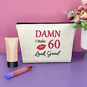Funny 60th Birthday Gifts for Sister Makeup Bag Birthday Gift for 60 Year Old Woman Friend Turning 60 Gag Gifts Cosmetic Bag 1964 Birthday Gifts for Grandma Aunt Mother's Day Gift