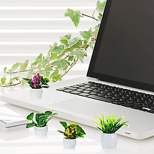 14 Pieces Dollhouse Plant Miniature Bonsai Plant Mini Potted Plant Flower Model Tiny Fake Greenery Ornament Dollhouse Furniture for Christmas Toddlers Girls and Boys (Classic Style)