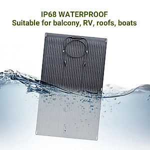 ALLPOWERS SF200 Flexible Solar Panel 200W 32V IP68 Monocrystalline Solar Modules Bendable Semi-Flexible Mono Solar Panel 200 Watt for RV Roof Boat Cabin Van Uneven Surfaces