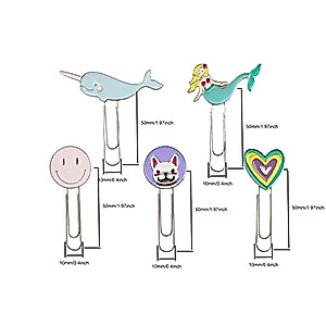 5PCS Paper Clips ,Metal Paper Clips with Lovely Shape,Office Accessories for Desk Bookmark Office School Notebook