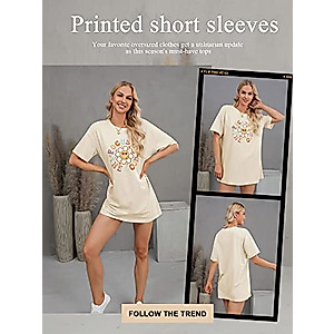 Focus On The Good Oversized Graphic T-Shirts Women Daisy Cute Flower Trendy Girls Preppy Shirt