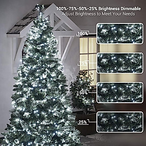BrizLabs Christmas Tree Lights, 262ft 800 LED Color Changing Christmas Lights with Remote, 11 Modes Cool White & Multicolor Christmas Lights, 30V Plugin Dimmable Lights Green Wire for Xmas Tree Home