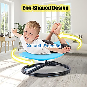 Fanboxk Kids Sensory Swivel Chair,Autism Sensory Spinning Chair for Kids,Sensory Spinning Toy Chair,Kids Coordination Sensory Swivel Products for Ages 3 Years and UP,Training Body Coordination(Blue)